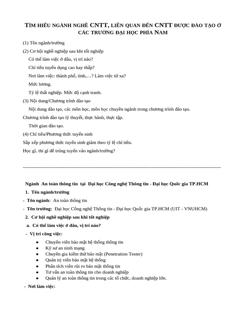 Tim Hieu Nganh Nghe CNTT | PDF