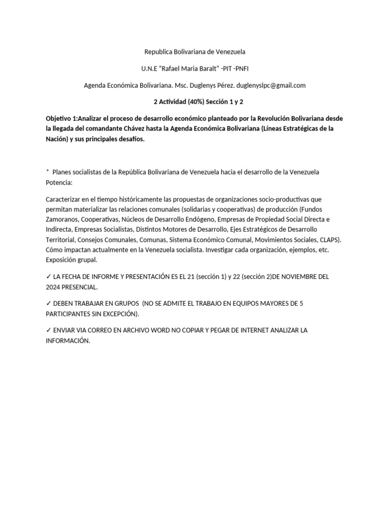 Actividad PNF 2 | PDF | Venezuela | Hugo Chavez