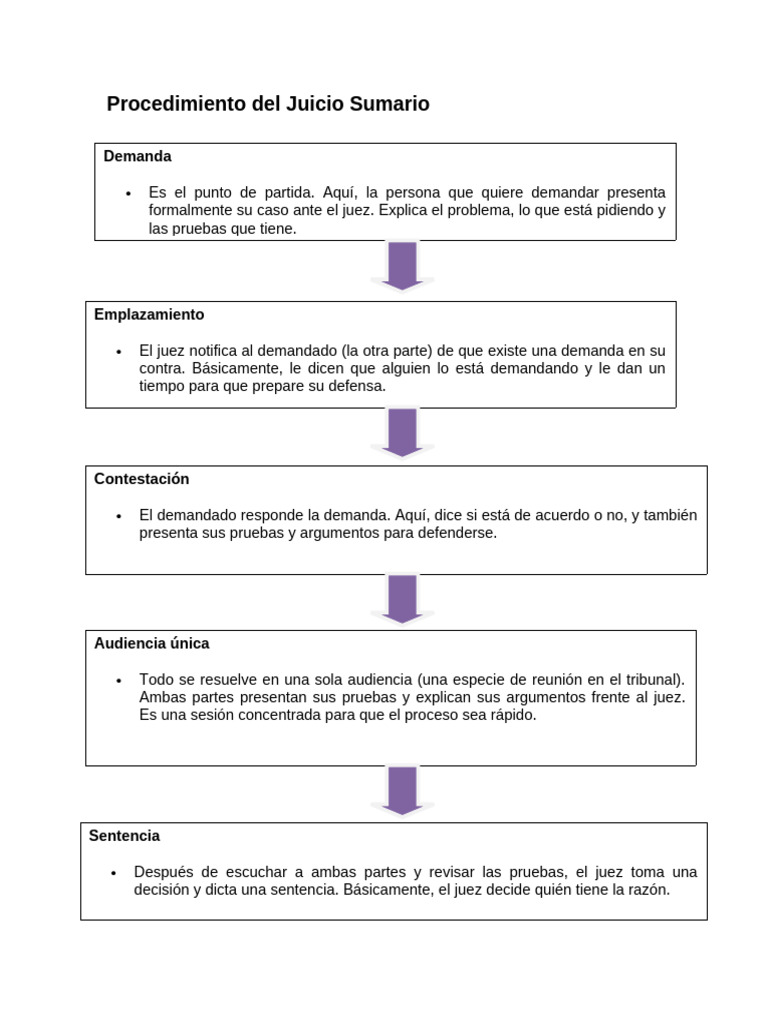 Proceso del Juicio Sumario | PDF