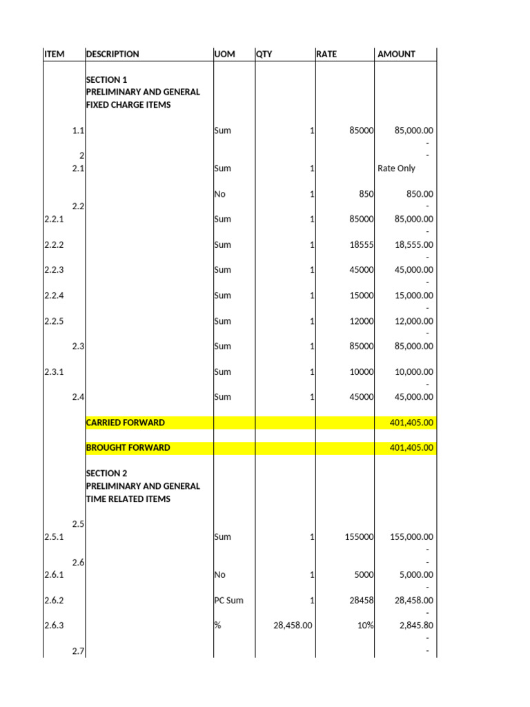 BOQ THEKWENI MUNICIPALITY 1H-47803 Tender Document | PDF | Architectural Design | Architecture