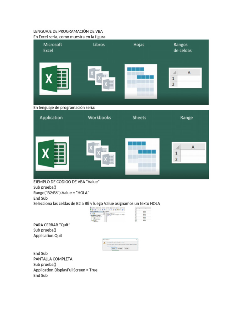 Ejemplos de Código VBA en Excel | PDF