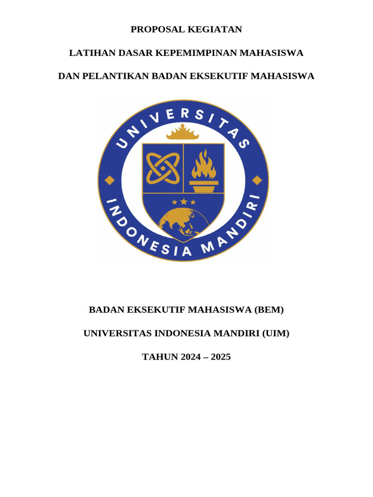 Proposal Kegiatan LDKM Uim 2024 | PDF