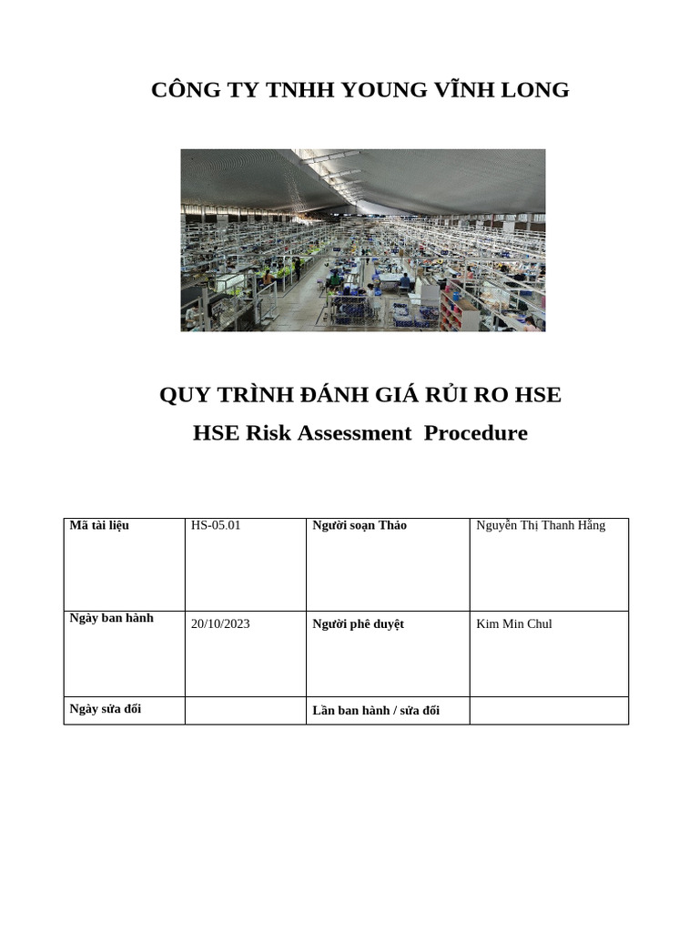 HSE Risk Assessment Procedure | PDF