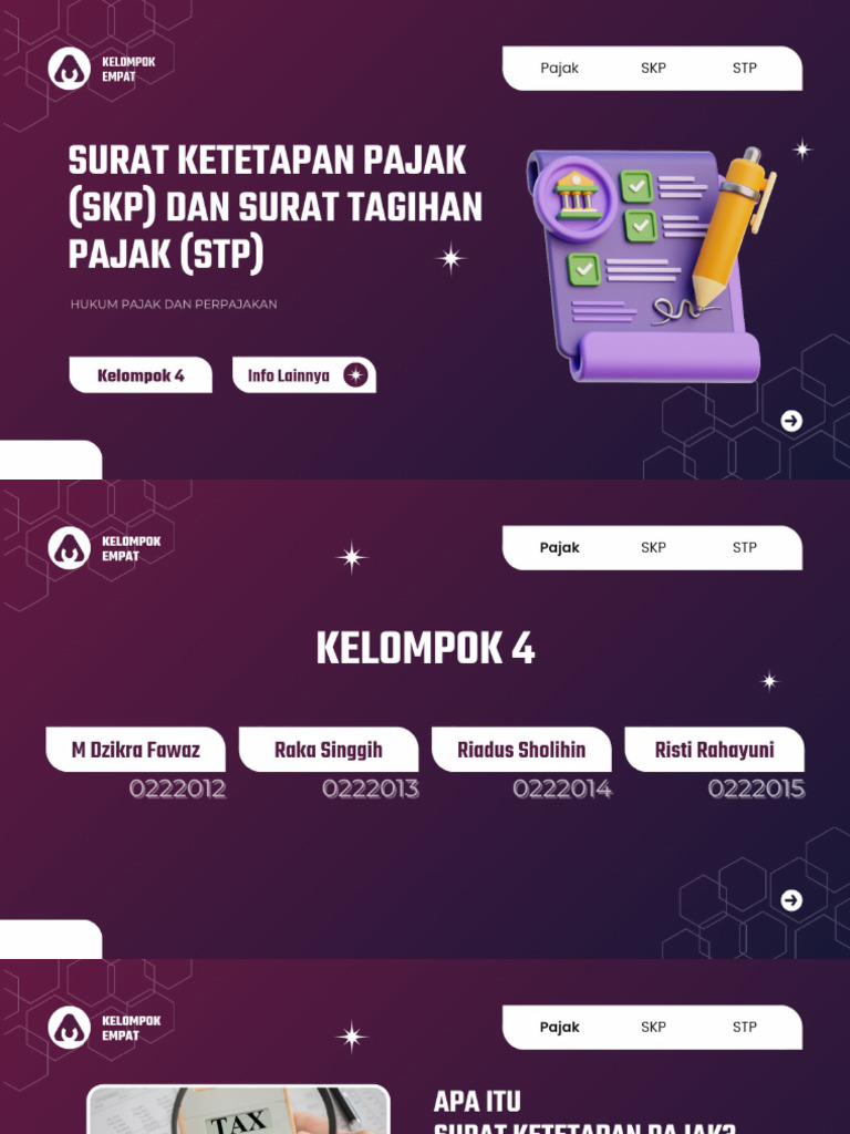 Surat Ketetapan Pajak (SKP) dan Surat Tagihan Pajak (STP) | PDF