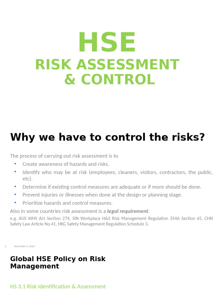 hse-risk-assessment-control | PDF | Risk | Hazards