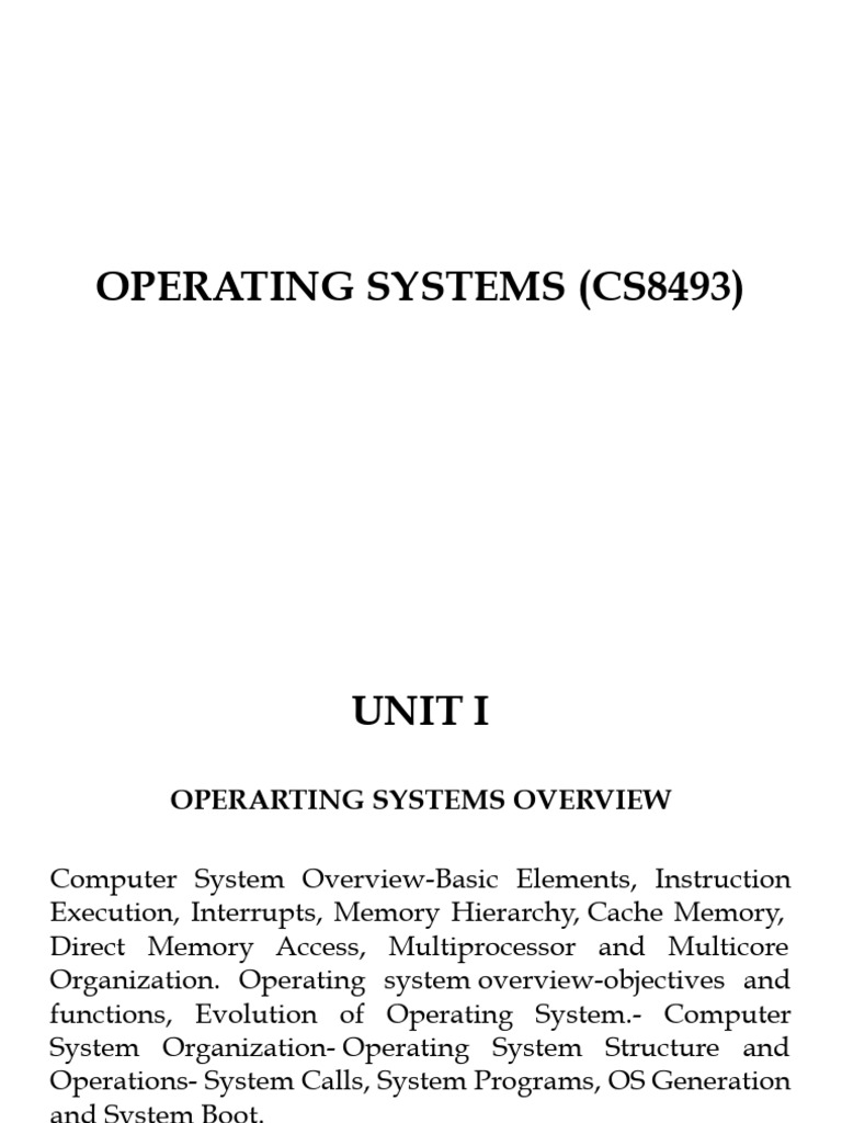 os unit1 | PDF | Operating System | Central Processing Unit