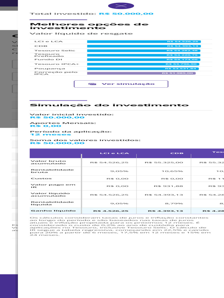 Calculadora de Investimentos Valor Investe | PDF | Comprovante de depósito | Comércio