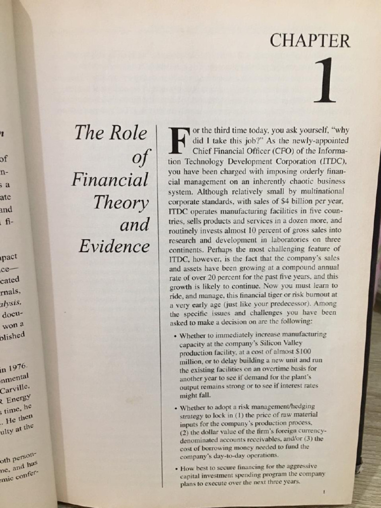 Chapter 1 - The Role of Financial Theory and Evidence | PDF
