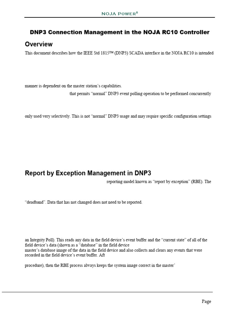 NOJA-7230-00 RC10 DNP3 Interface Management | PDF | Internet Protocols | Transmission Control ...
