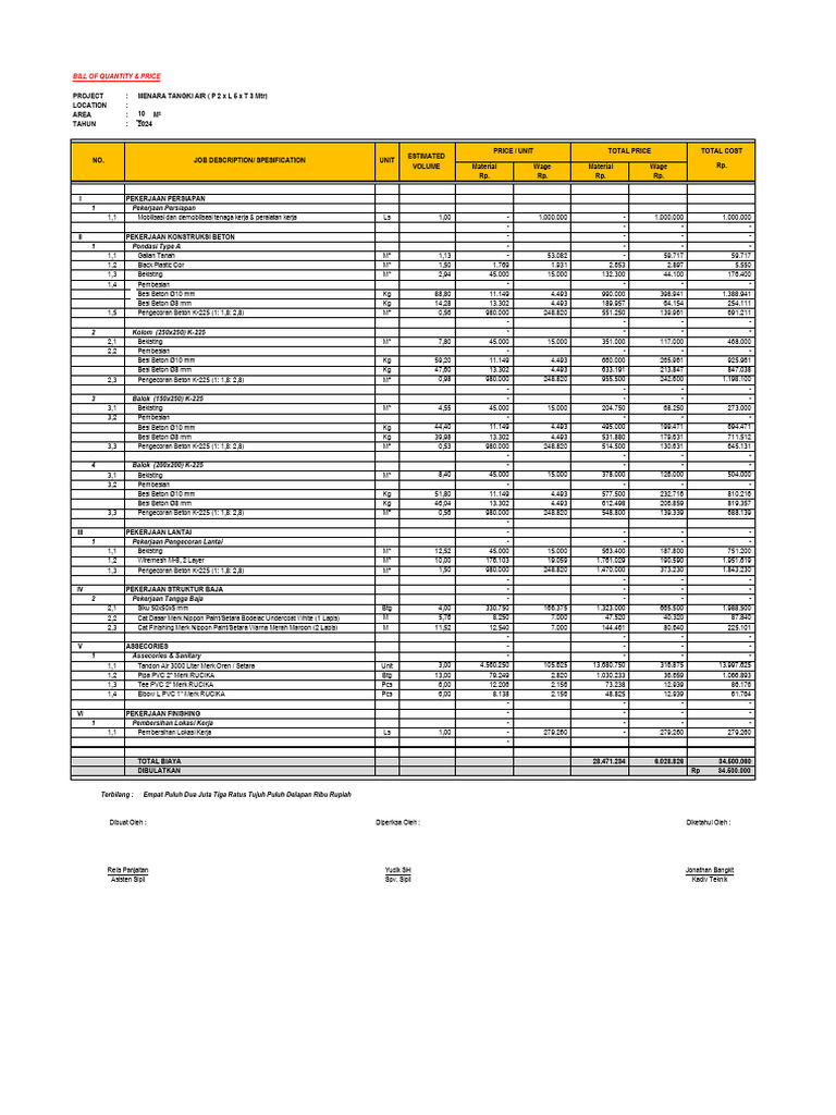 RAB Menara Tandon Air 3000 LTR | PDF