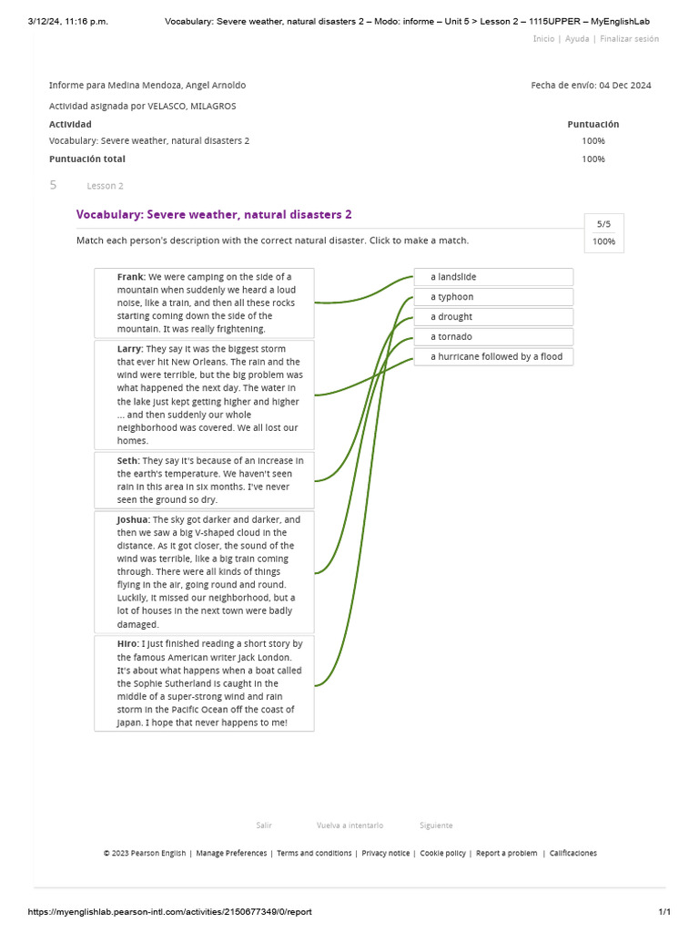 5 Lesson 2 Vocabulary Severe Weather Natural Disasters 2 | PDF ...