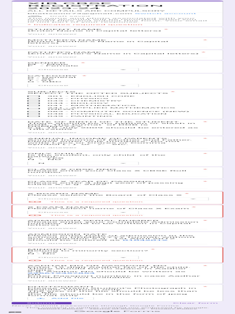 Xib Cbse Registration 2023-24 2 | PDF