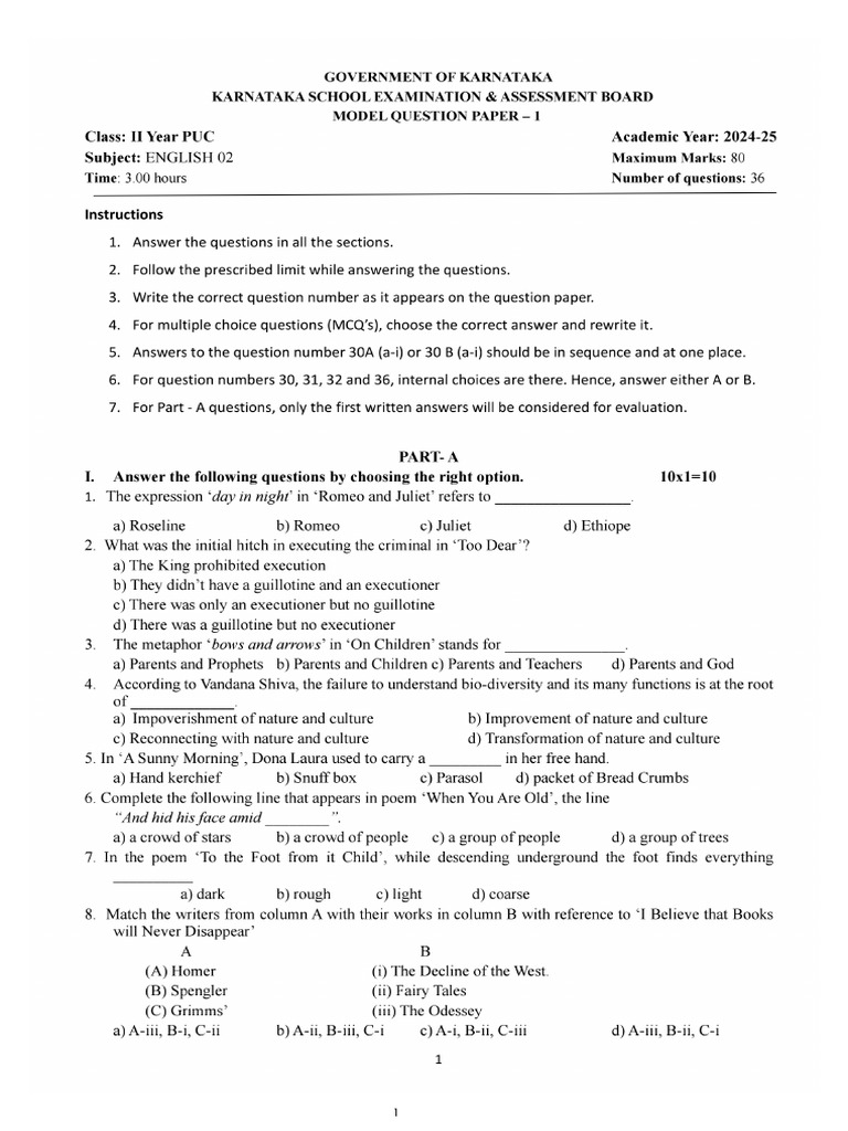 02 English MQP 1 | PDF