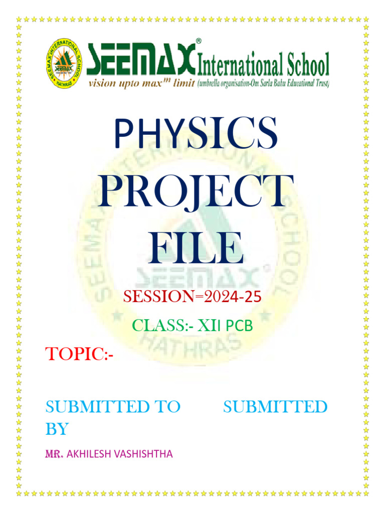 Physics Project Certificate and Acknowledgment | PDF