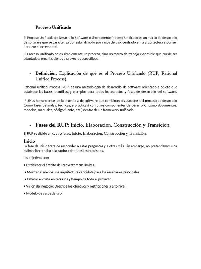Proceso Unificado | PDF | Software | Ingeniería de software