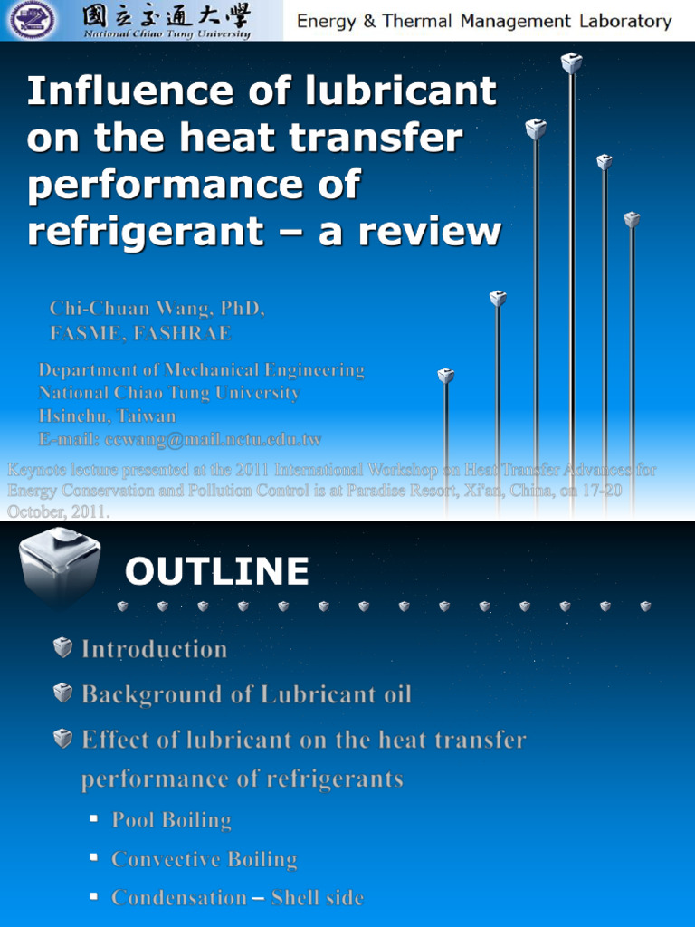 Influence of Lubricant On The Heat Transfer Performance of Refrigerant ...