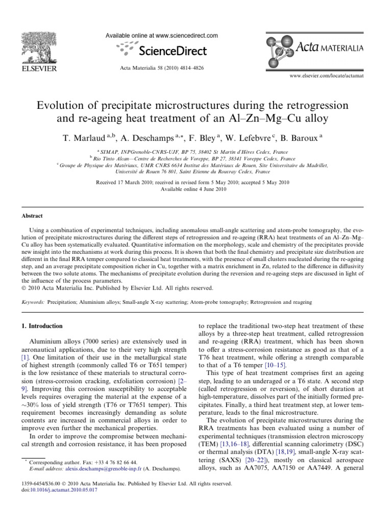 Evolusi Mikro RRA | PDF | Heat Treating | Transmission Electron Microscopy