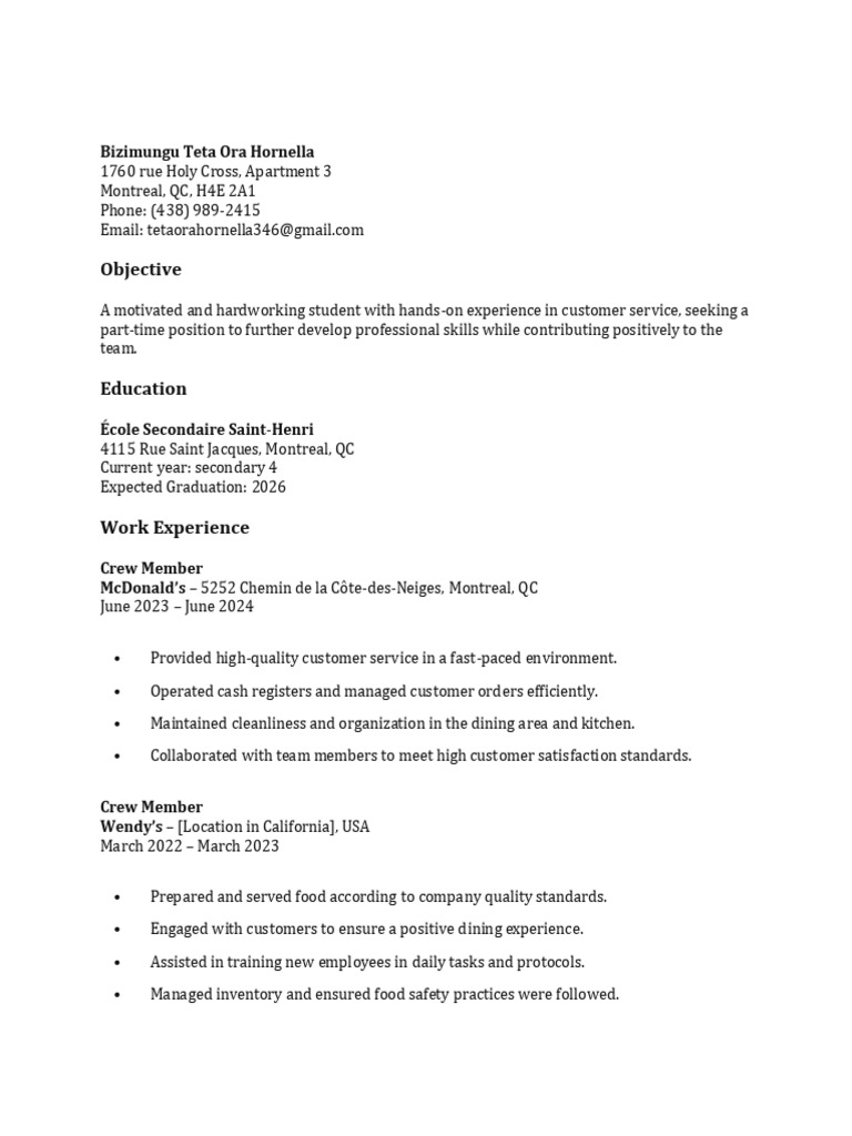 CV Teta 1 English | PDF