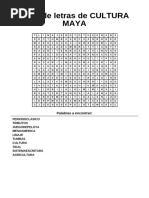 01 Mesoamerica Sopa de Letras Solución PDF | PDF | Cultura de las ...