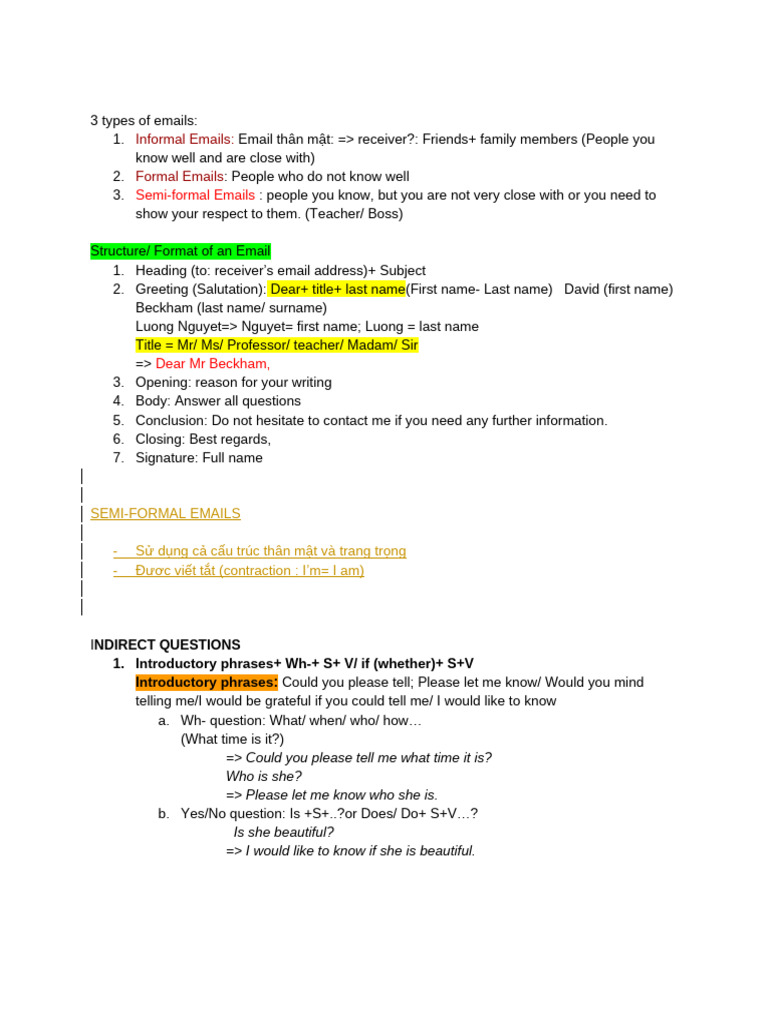 1 - Writing A Formal Email | PDF | Madam | Vietnam