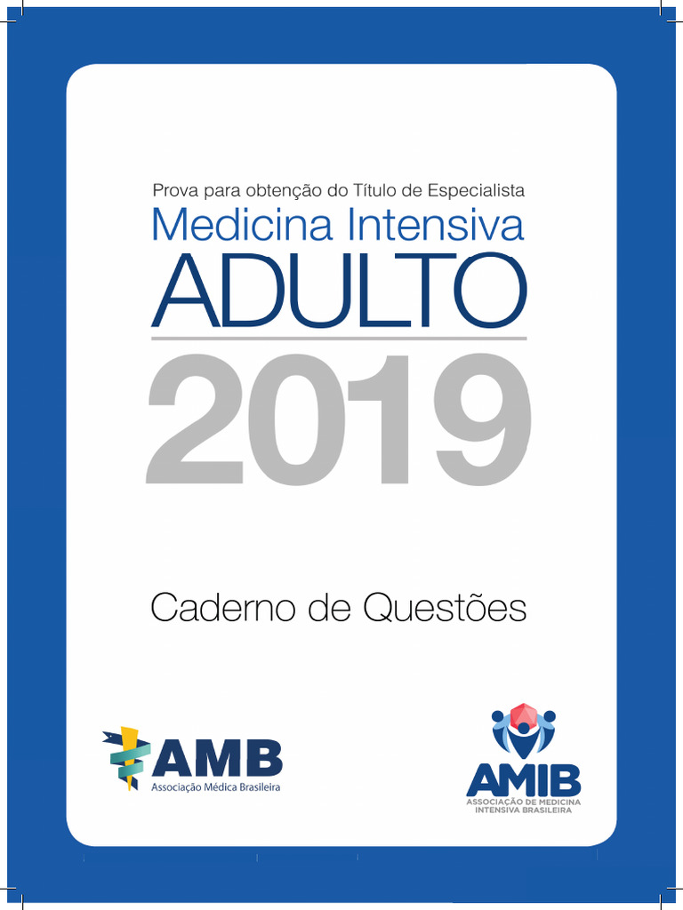 Prova AMIB 2019: Medicina Intensiva | PDF | Opioide | Remédio
