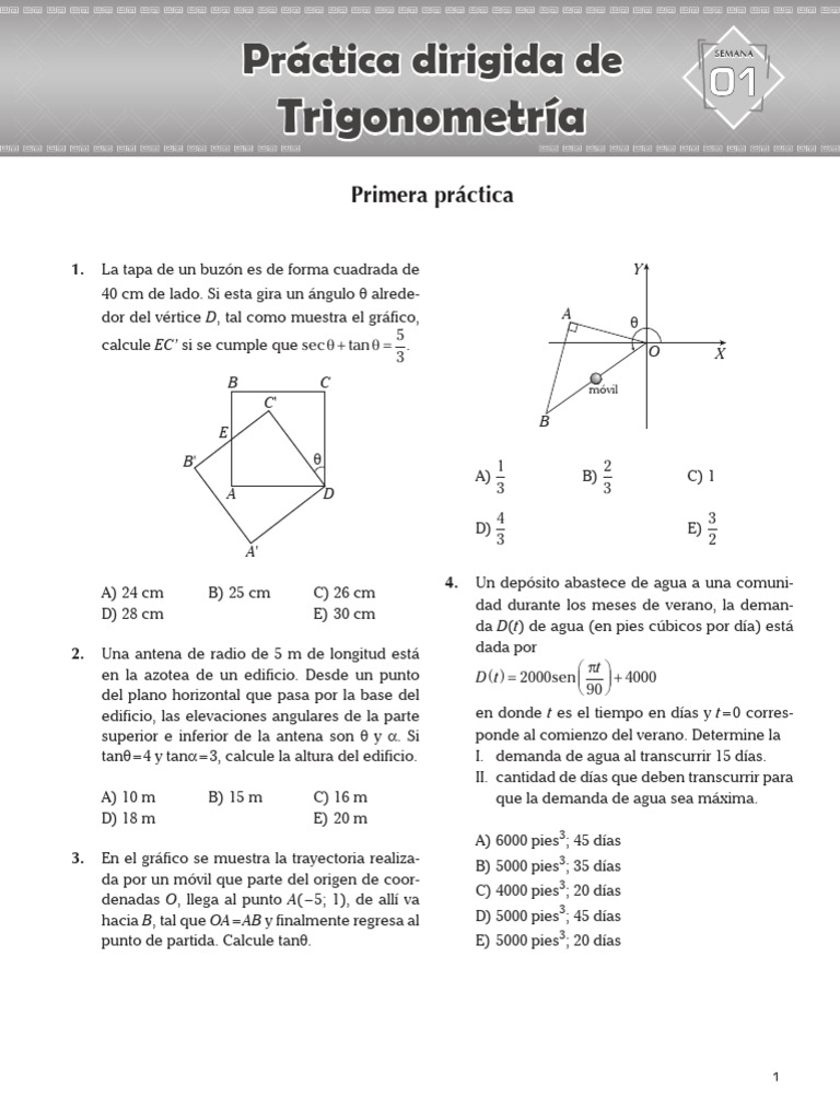 Práctica de Trigonometría: Ejercicios Resueltos | PDF | Trigonometría ...
