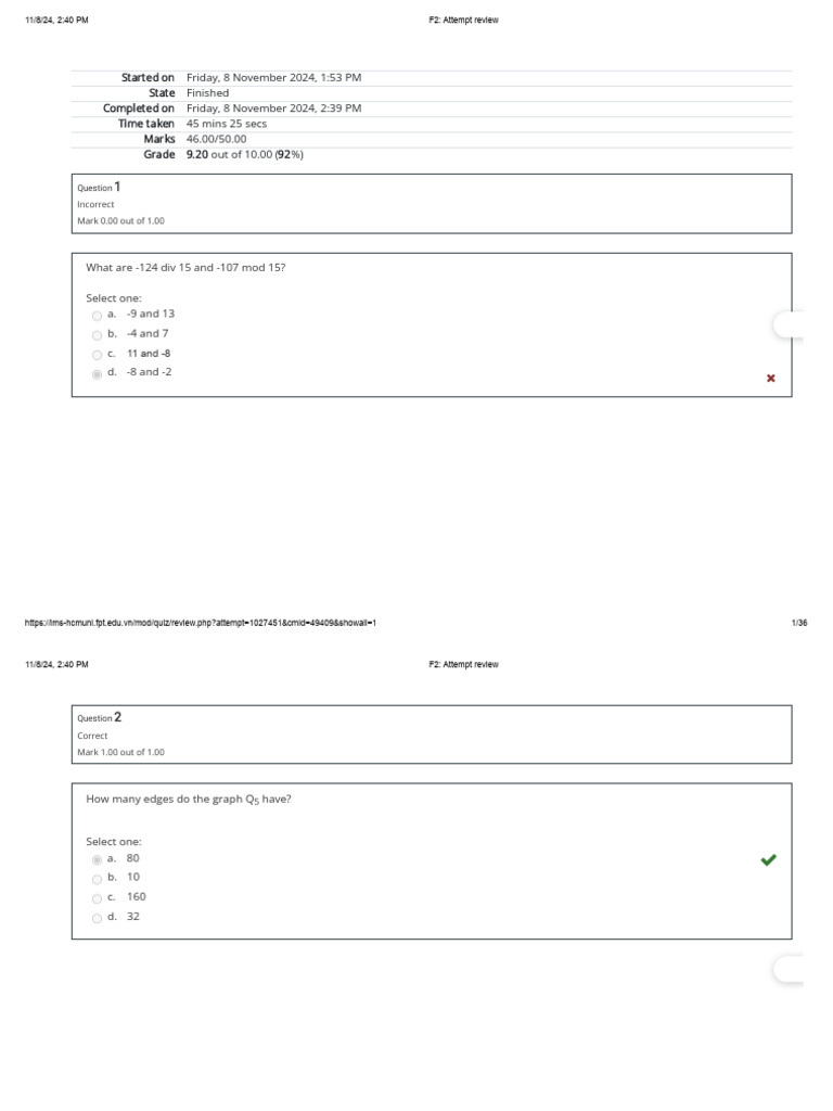 F2_ Attempt Review | PDF | Combinatorics | Theoretical Computer Science