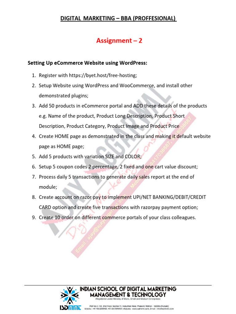 Ecommerce Website SetUp - Assignment - 2 | PDF