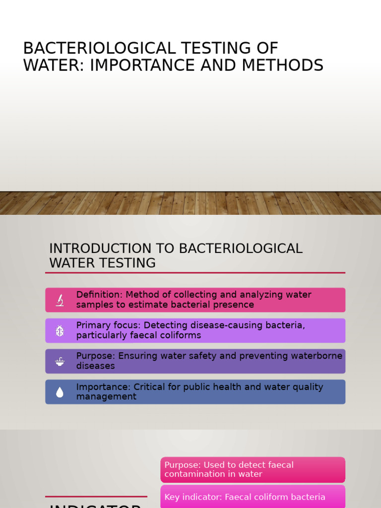 Bacteriological Testing of Water Importance and Methods | PDF | Water ...