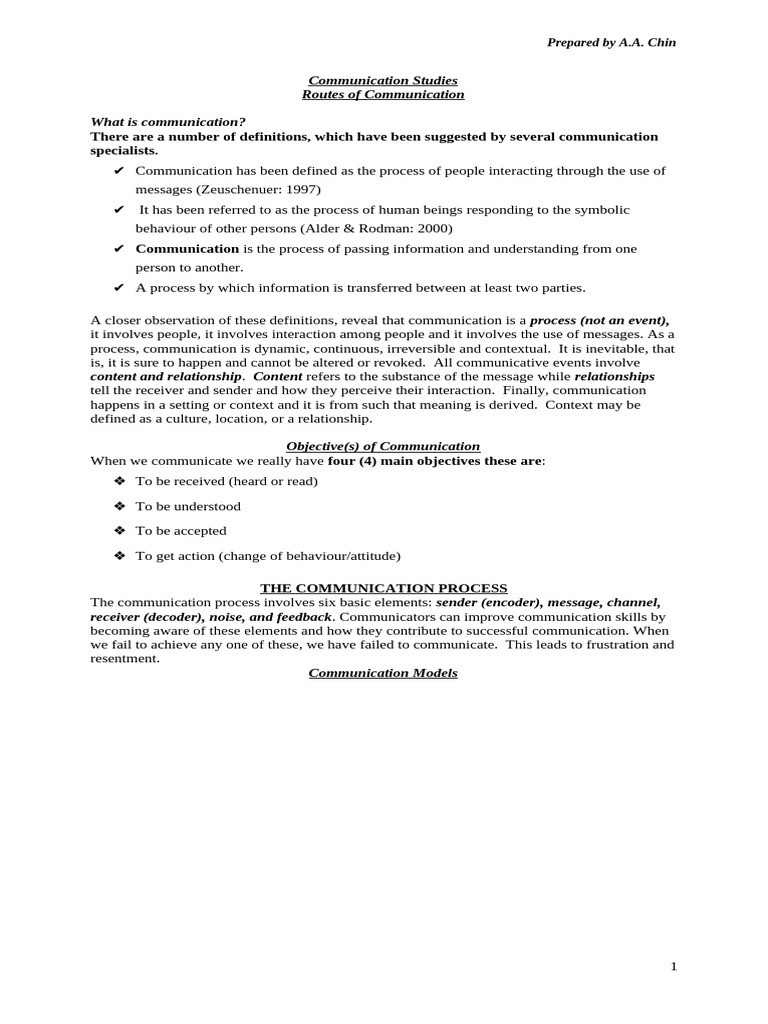 Routes of Communication Handout | PDF | Communication | Information
