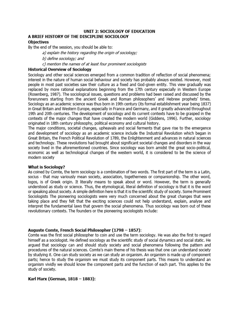 Sociology of Education Unit 2 PDF | PDF | Sociology | Socialization