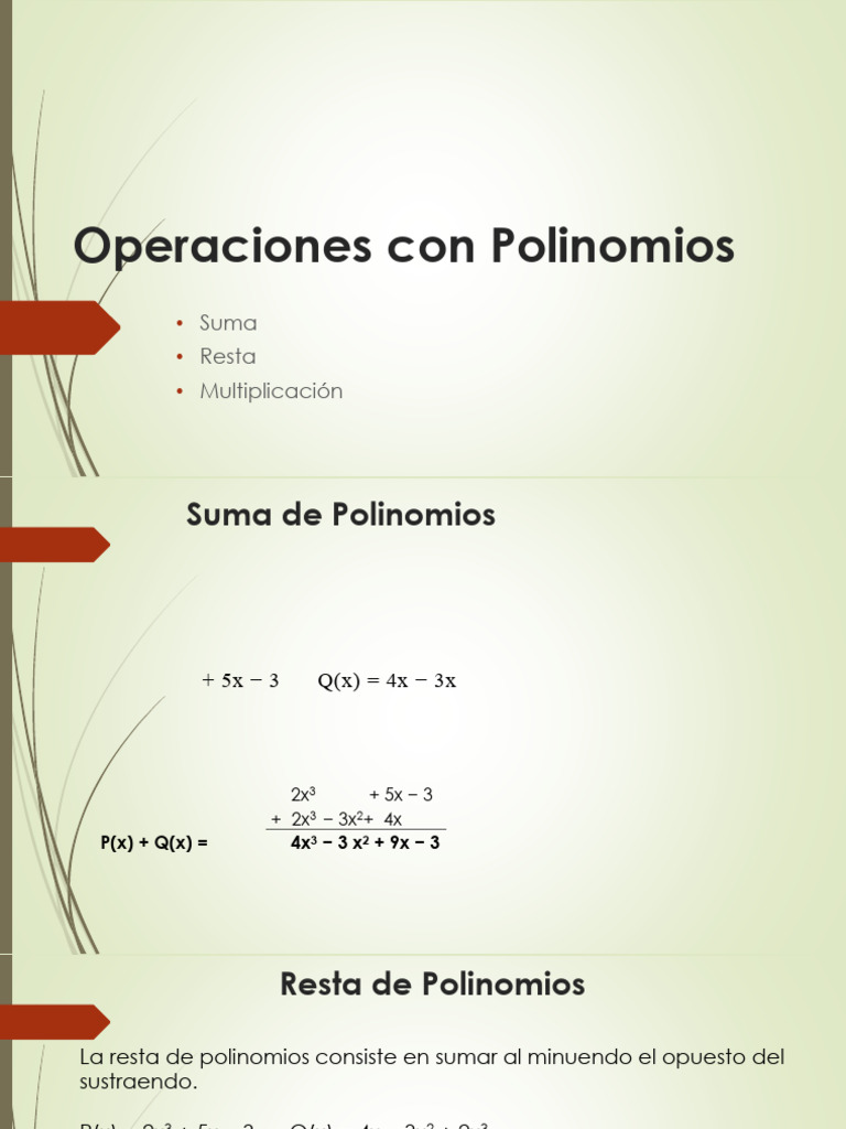 Operaciones Con Polinomios | PDF