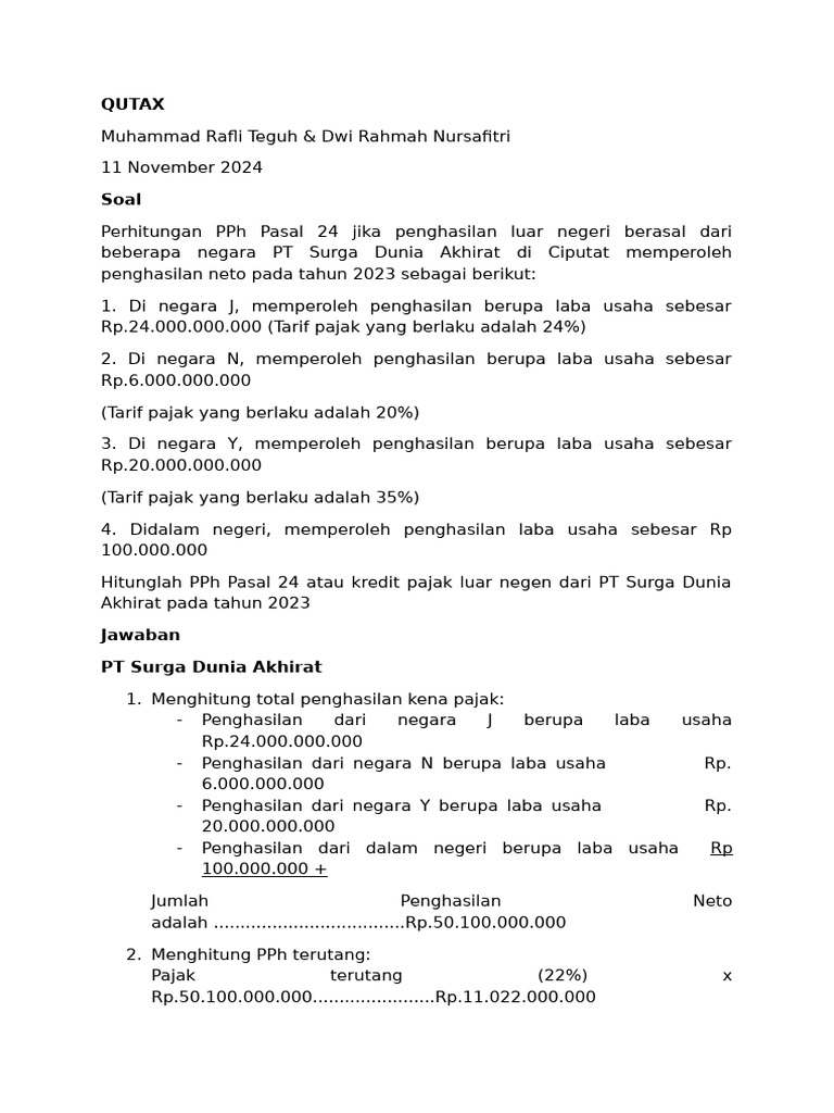 Qutax - Rafli Dan Jiddan - PPH Pasal 15 | PDF