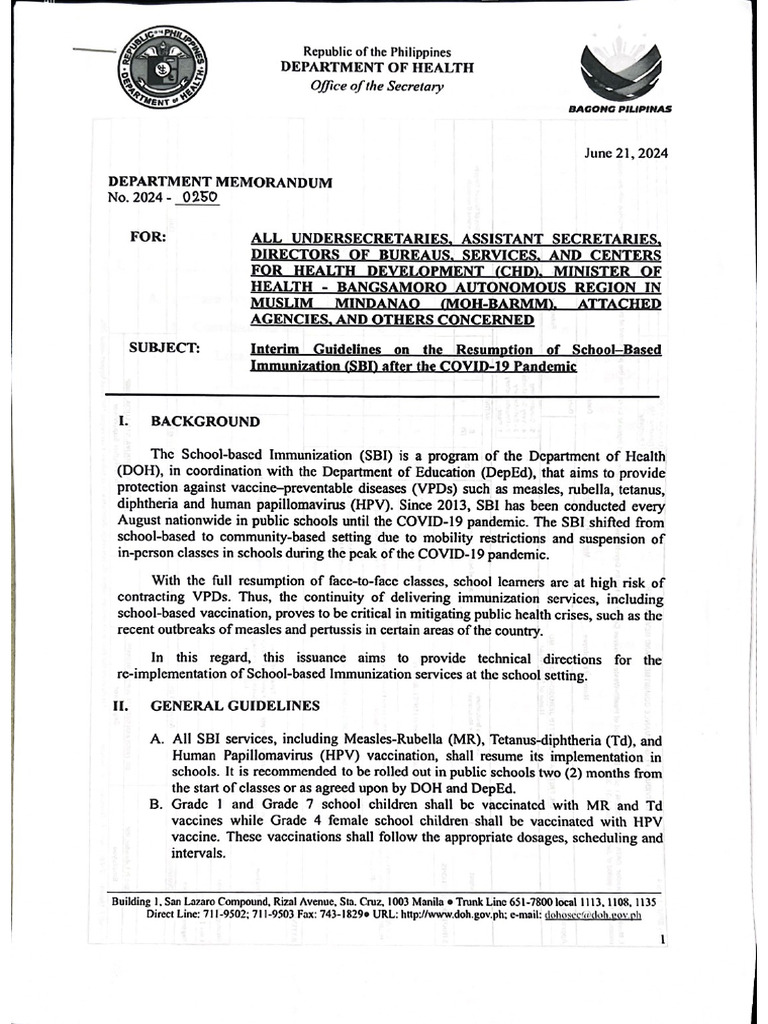 DM 2024-0250 Interim Guideline | PDF