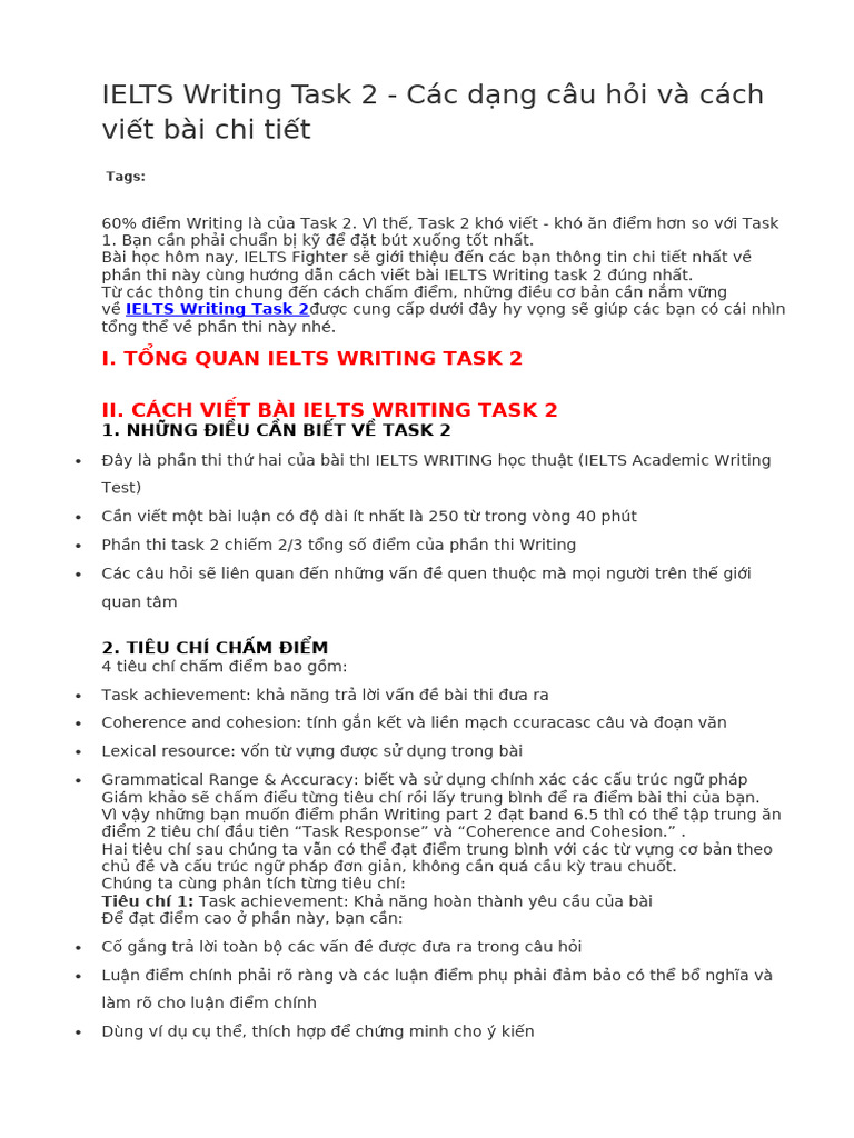 Cach Viet Ielts Writing Task 2 | PDF