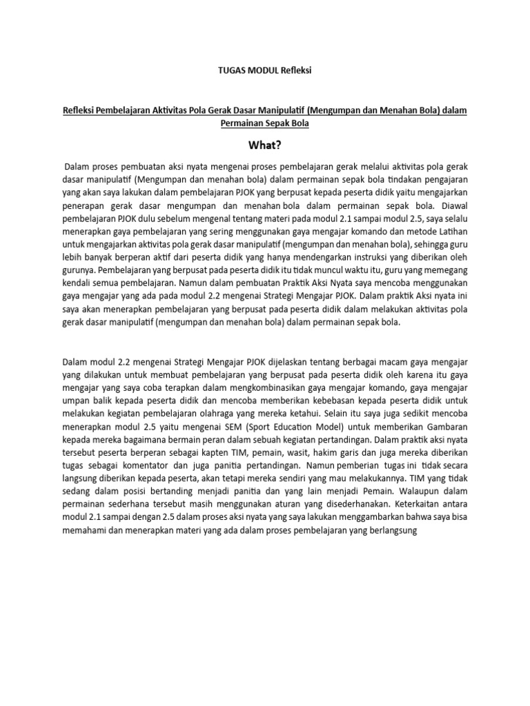 TUGAS MODUL - Refleksi | PDF