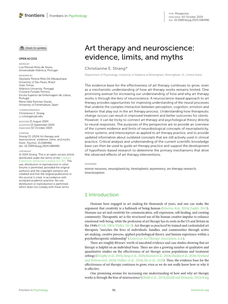 Art Therapy Neuroscience | PDF | Neuroplasticity | Brain