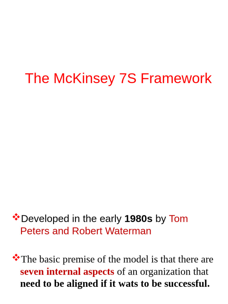 The McKinsey 7S Framework | PDF | Business Economics | Business