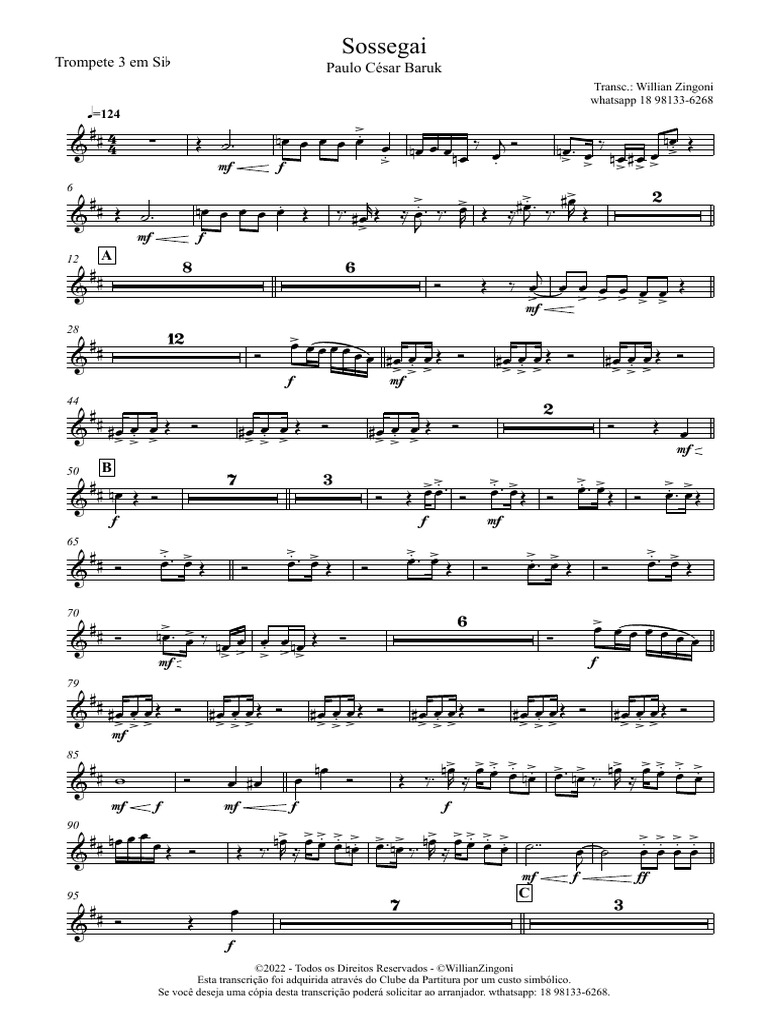 Sossegai - Paulo C‚sar Baruk - Trompete 3 em Sib | PDF