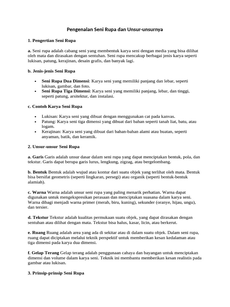 Dasar-dasar Seni Rupa | PDF