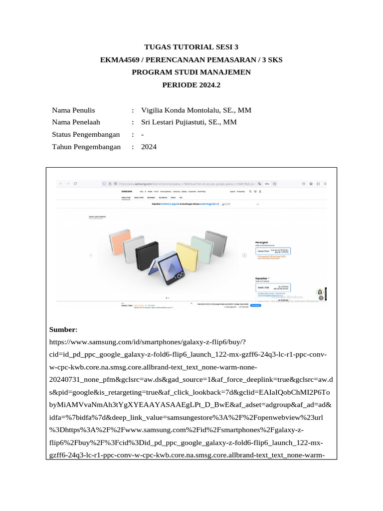 Jawaban Tugas 3 Perencanaan Pemasaran Ekma 4569 | PDF