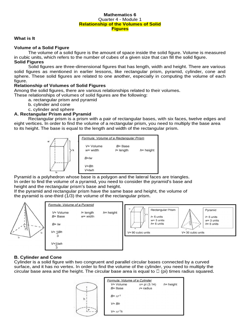 MATH SHORTENED MODULE Q4-L1 | PDF | Area | Sphere