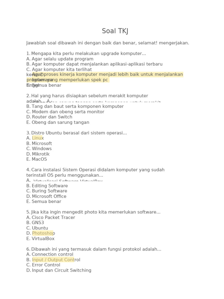 Soal tkj-1 | PDF