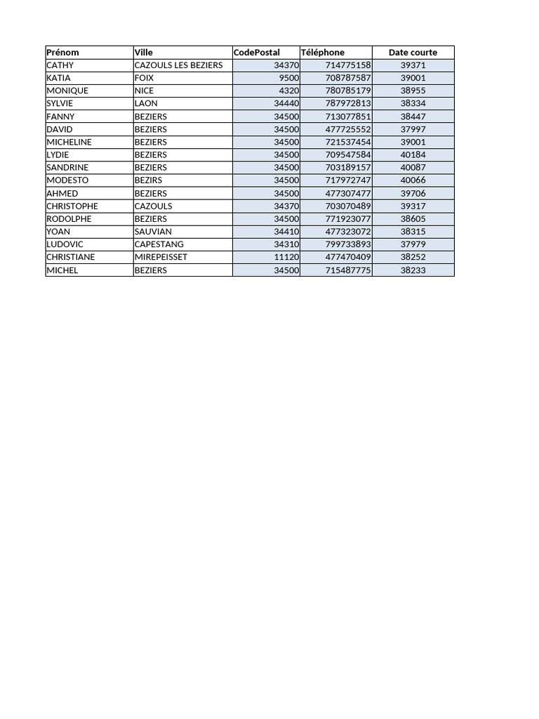 241 Tableur Formatage Exo (1) | PDF
