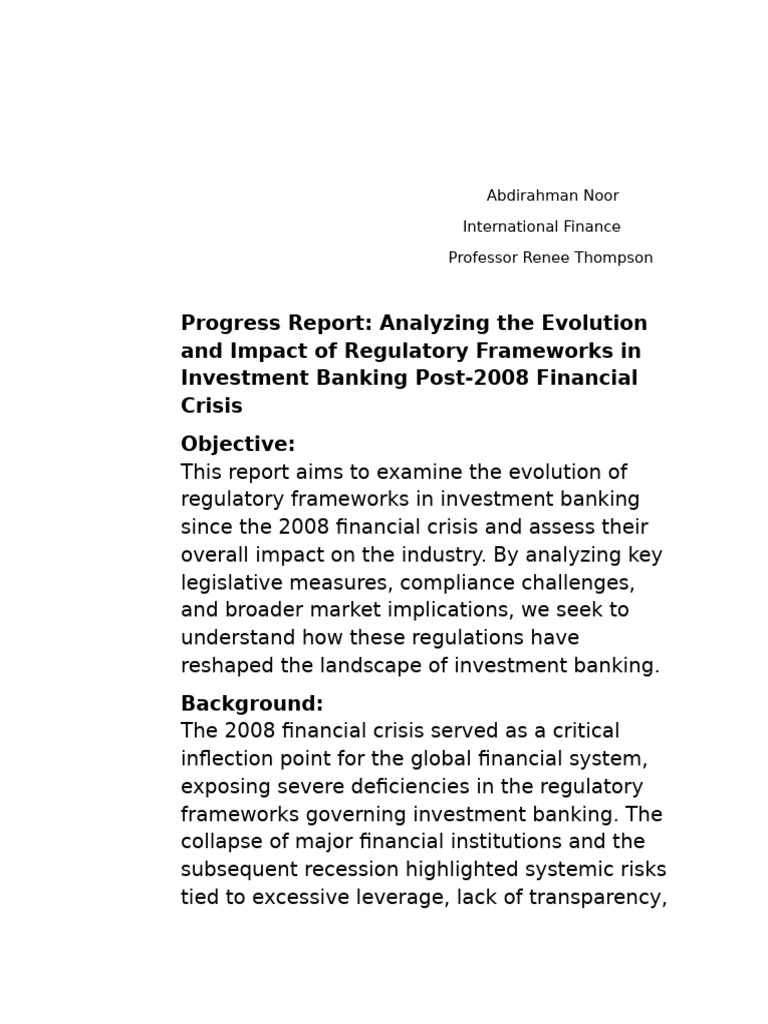 International Finance Research Topic Progress Report 4 | PDF | Basel ...