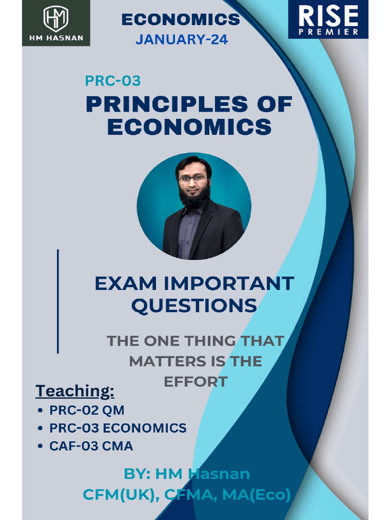 Economics Exam Questions Guide | PDF | Standardized Tests | Evaluation