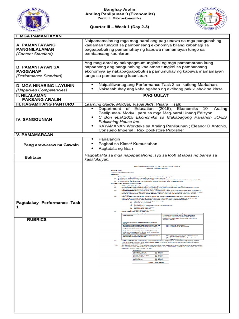 3rd-Quarter-DLP-Week-1-Day-2-3 | PDF