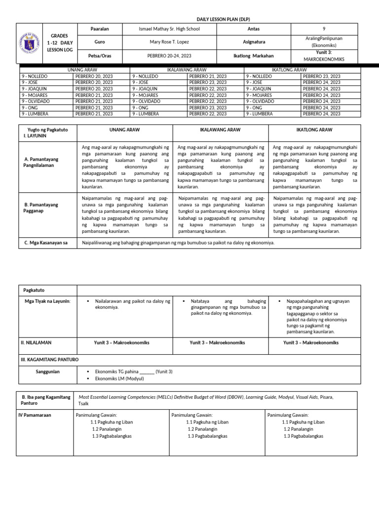 Lopez Yunit-3-Module1-Paikot Na Daloy NG Ekonomiya | PDF