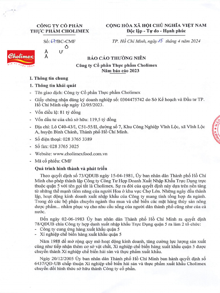 Đặc Điểm Cholimex | PDF
