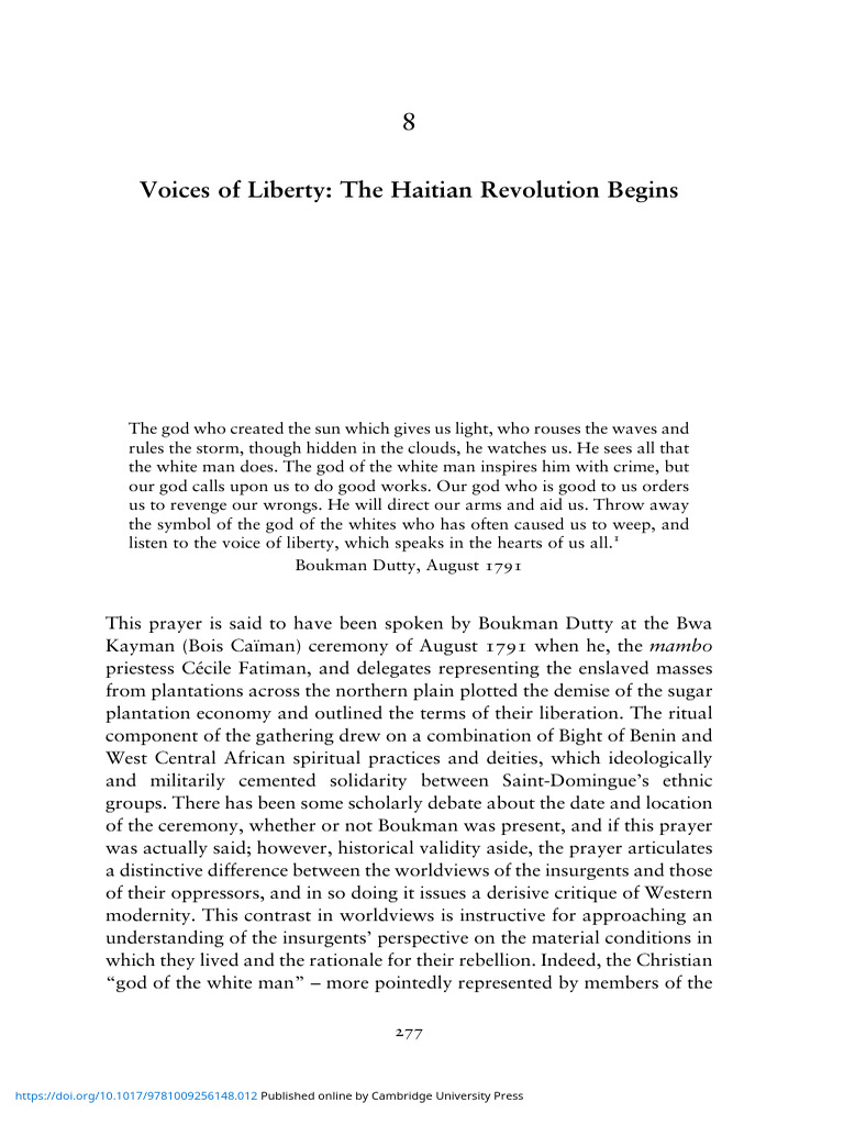 Voices of Liberty The Haitian Revolution Begins | PDF | Slavery